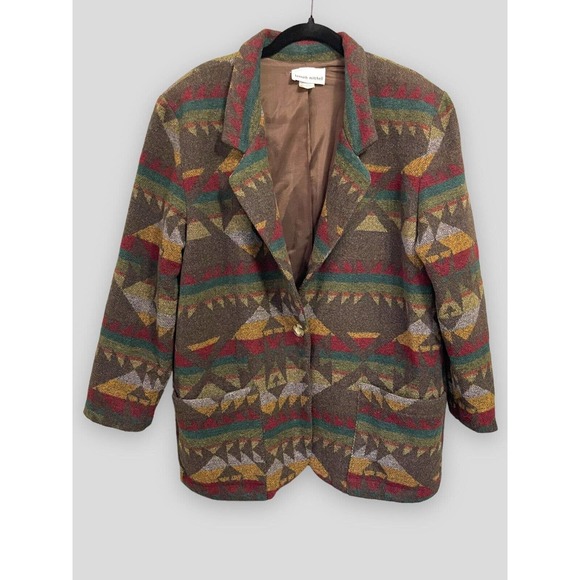 Kenneth Mitchell | Jackets & Coats | Vintage Kenneth Mitchell Blazer Womens 2 Aztec Southwestern ...